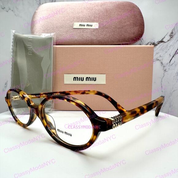 Miu Miu | Accessories | New Miu Miu Womens Eyeglasses Brown Oval Full ...